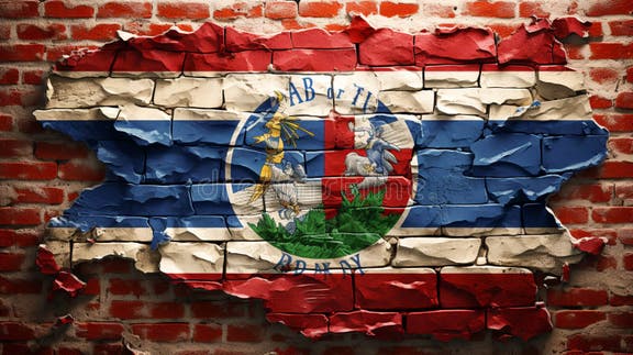 Distressed Flag of Belize on a Plan Brick Wall Stock Illustration ...