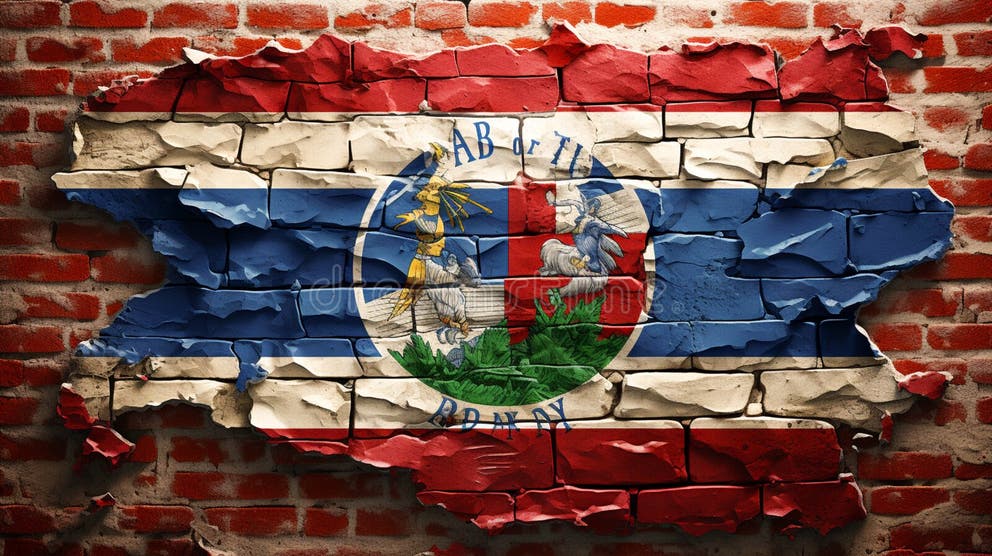 Distressed Flag of Belize on a Plan Brick Wall Stock Illustration ...