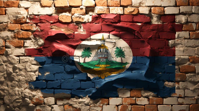Distressed Flag of Belize on a Plan Brick Wall Stock Illustration ...