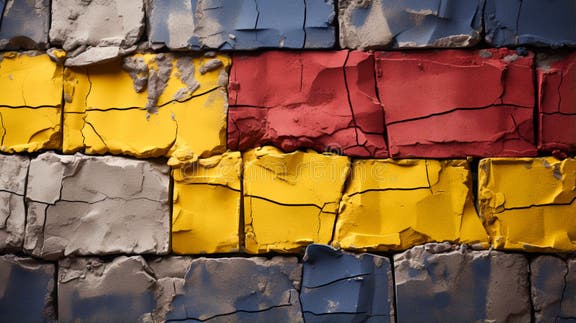 Distressed Flag of Chad on a Plan Brick Wall Stock Illustration ...