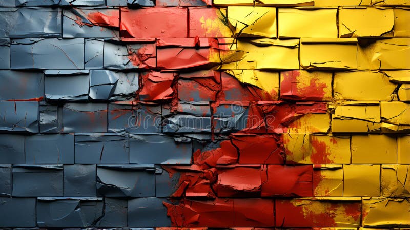 Distressed Flag of Chad on a Plan Brick Wall Stock Illustration ...