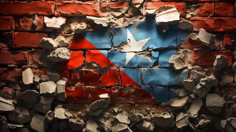 Distressed Flag of Cuba on a Plan Brick Wall Stock Illustration ...