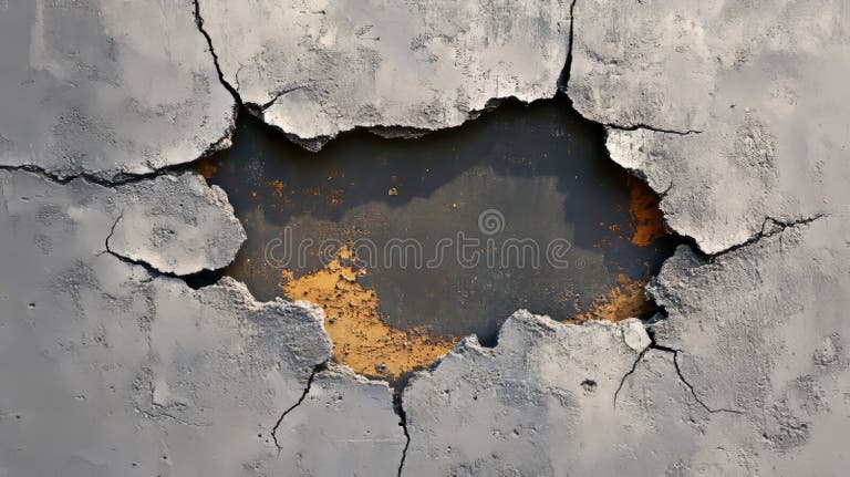 Distressed Fragmented Plaster Facade with Cracks and Depth, Perfect ...