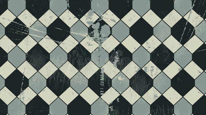 Distressed Geometric Tile Pattern, Vintage Floor High Quality Image ...