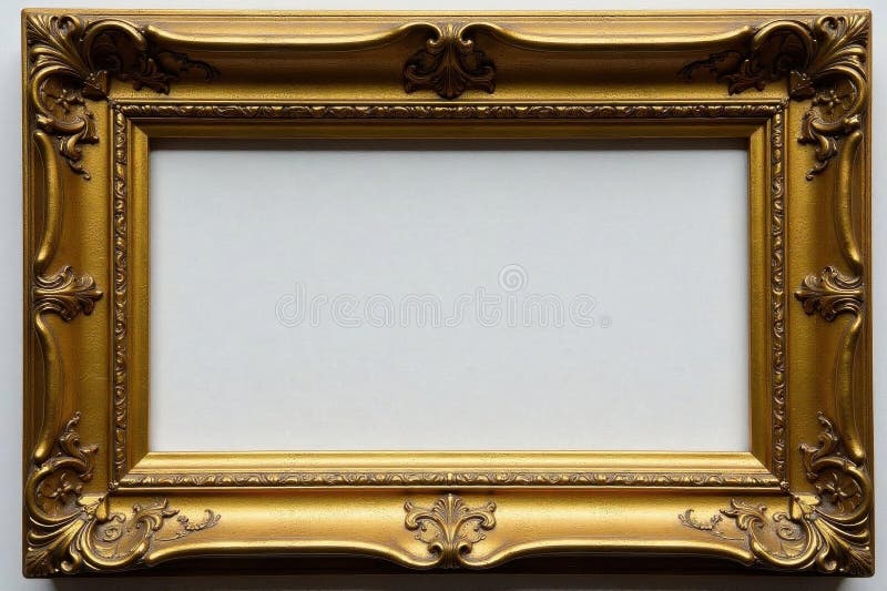 Distressed Gold Frame, Aged Patina, Golden Rectangle, Studio Shot, Art, Worn Stock Illustration ...