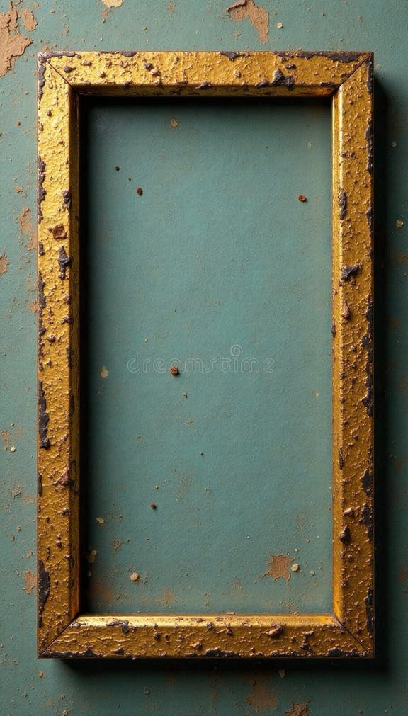 Distressed Gold Leaf Rectangle Frame, Subtle Crackle, Gilding, Texture ...