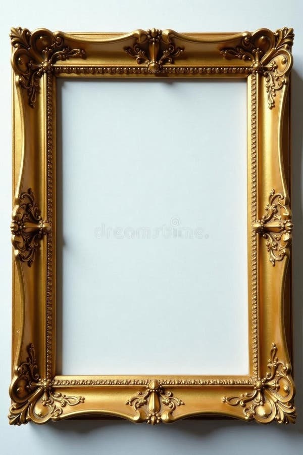 Distressed Gold Leaf Rectangle Frame, Worn Corners , Old, Decoration ...