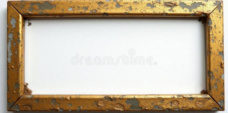 Distressed Gold Rectangle Frame, Weathered Look, Aged Gold, Background ...