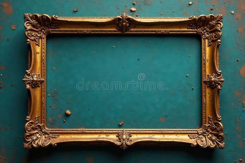 Distressed Gold Rectangle Frame, Weathered Look, Photo Frame, Rectangle ...