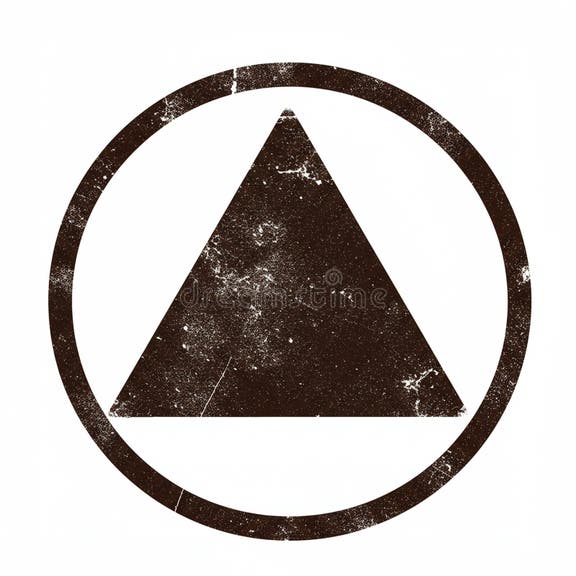 A Distressed Graphic Features a Black Triangle within a Circle. the ...
