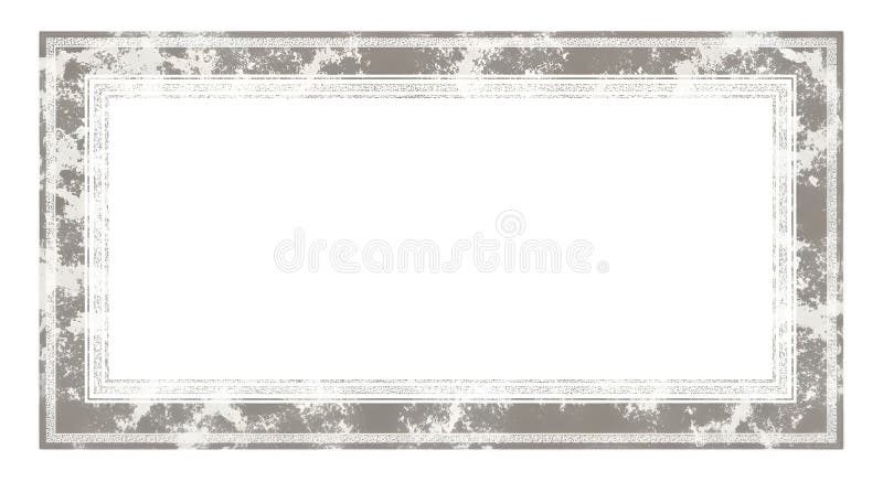 Decorative Frame with Ornate Border and Distressed Texture, Gray and ...