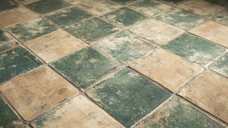 Distressed Green and Beige Square Tile Floor Texture Vintage Pattern ...