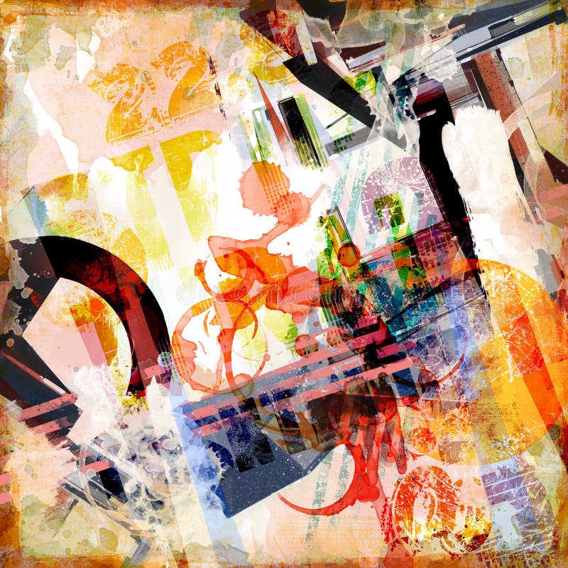 Distressed Grunge Collage with Textured Forms and Surfaces Stock ...