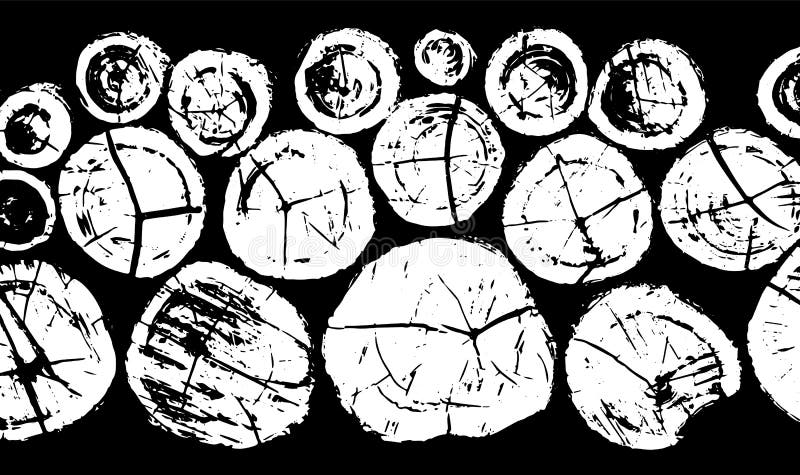 Vector Tree Rings Saw Cut. Distressed Grunge Texture. Tree Trunk ...