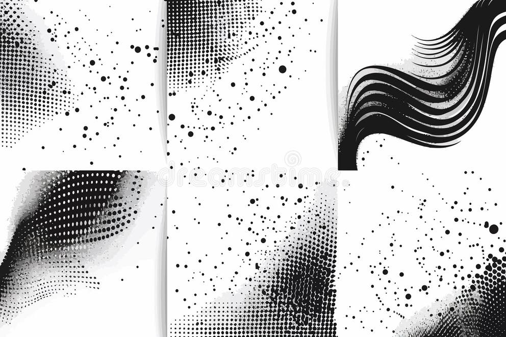 Distressed Halftone Patterns Pack Isolated Illustration Stock Vector ...