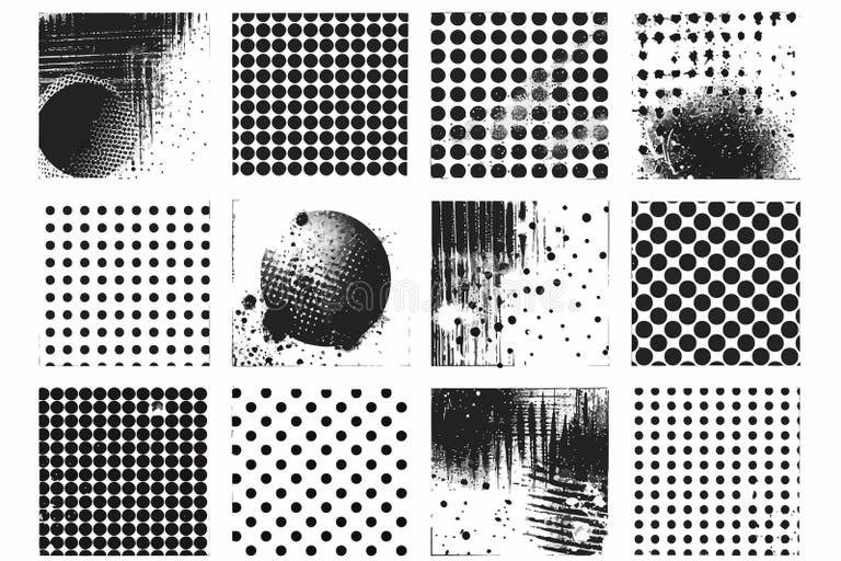 Distressed Halftone Patterns Pack Isolated Illustration Stock Vector ...