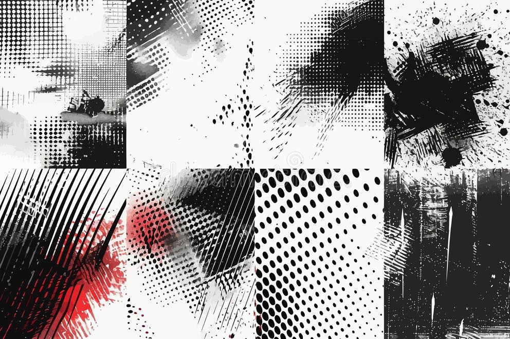 Distressed Halftone Patterns Pack Isolated Illustration Stock Vector ...