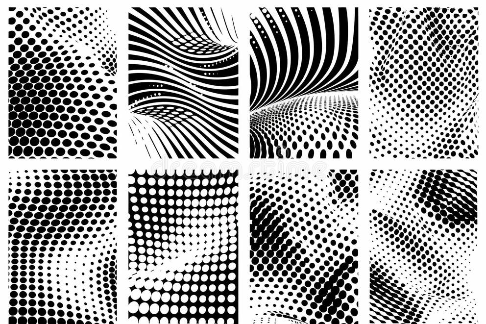 Distressed Halftone Patterns Pack Isolated Illustration Stock Vector ...