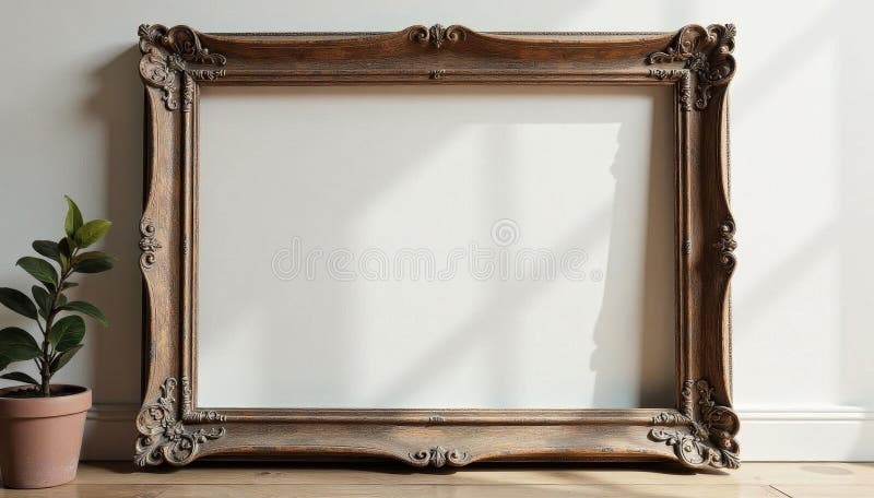 Distressed Horizontal Wooden Picture Frame; Missing Artwork ...