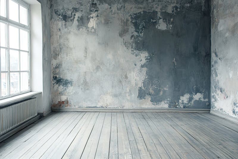 Distressed Interior Window, Plaster Wall Texture, Aged Wooden Floor ...