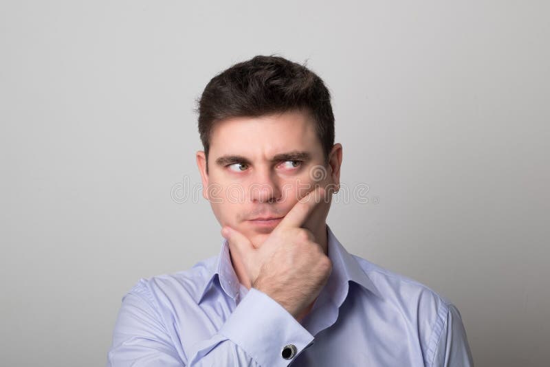 Distressed Man Brunette. Studio Image of a Handsome Pensive Man Stock ...