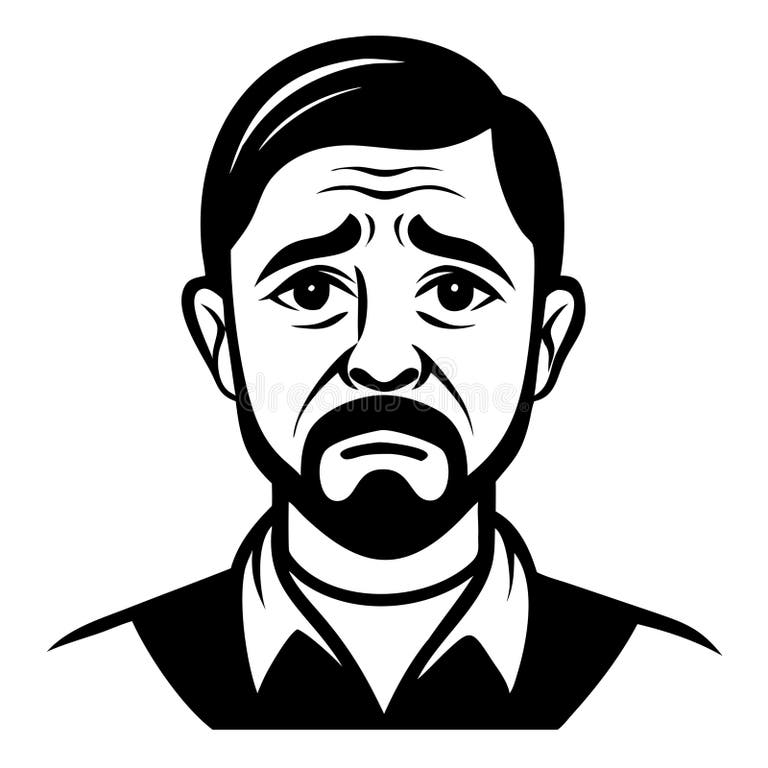 Distressed Man Expression Vector Art for Emotional Design Projects and ...