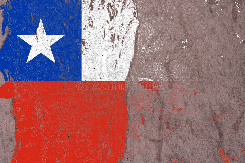 Distressed Old Flag of Chile on a Rustic Concrete Wall Stock Image ...