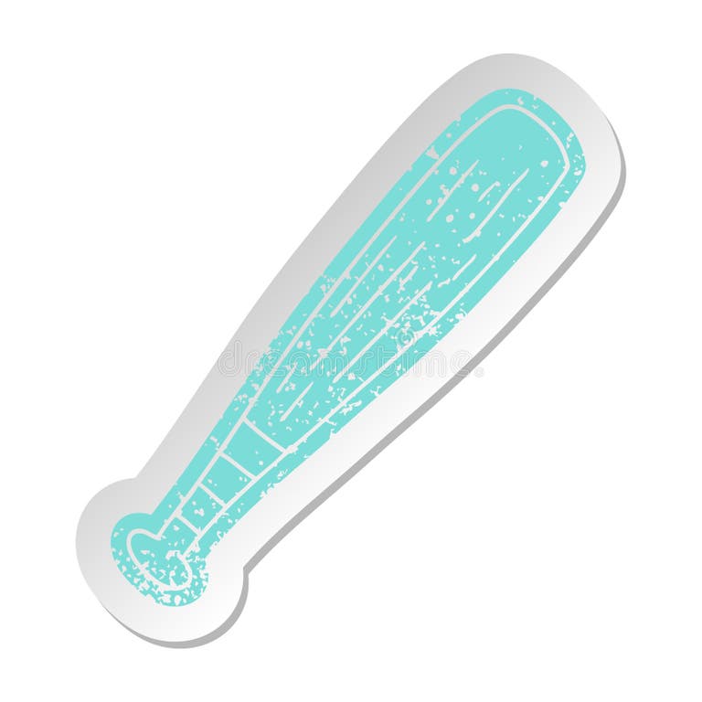 Distressed Old Sticker of a Baseball Bat Stock Vector - Illustration of ...