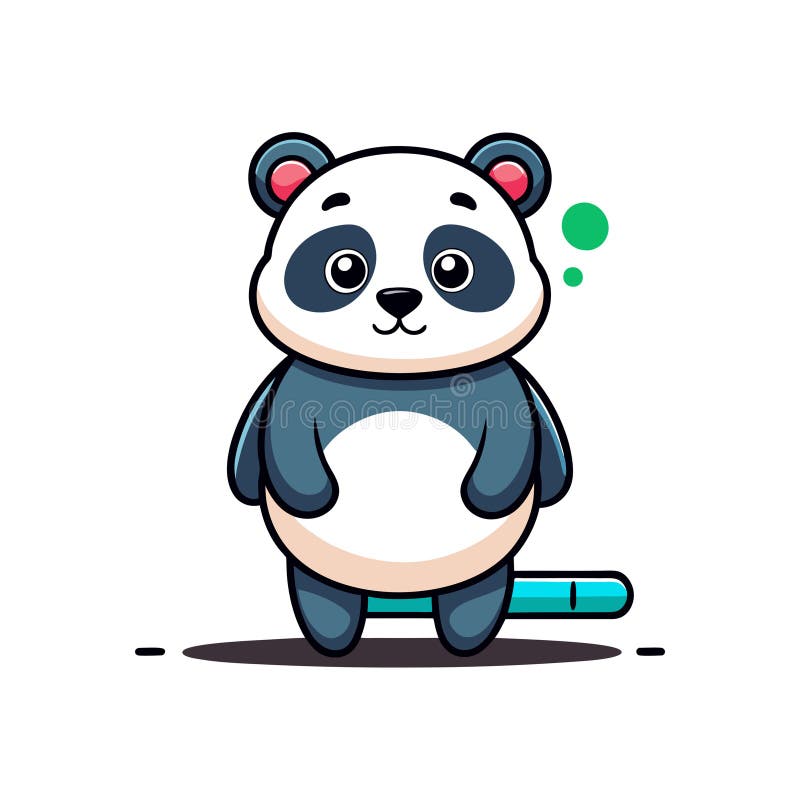 Distressed Panda on a Walk Vector Illustration Stock Illustration ...