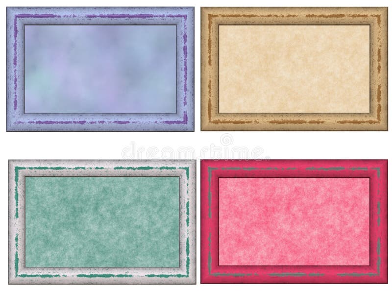 Distressed Pastel Frame Set Stock Illustration - Illustration of border ...