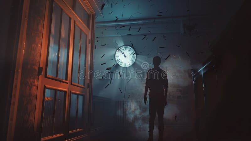 A Distressed Person Looking at a Ticking Clock, Symbolizing Time ...