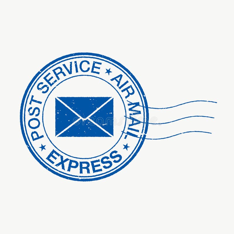 Vector Distressed Round Postal Stamp with Waves. Stock Vector ...