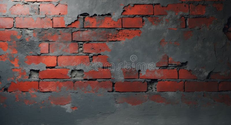 Distressed Red Brick Wall Texture with Copy Space Stock Image - Image ...