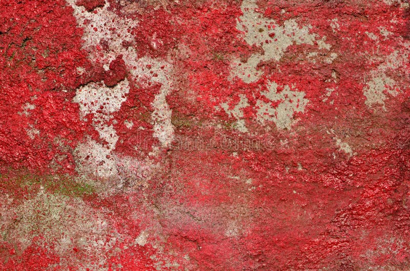 Distressed Red Paint on Concrete Wall. Stock Photo - Image of ...