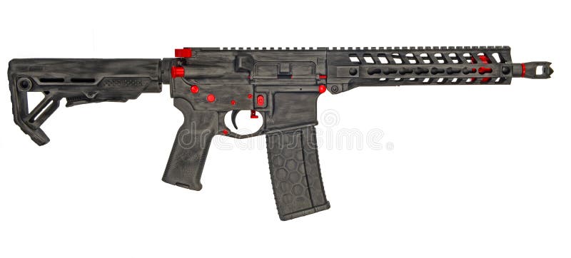 Distressed AR15 with 30rd Mag Stock Photo - Image of bullets, barrel ...