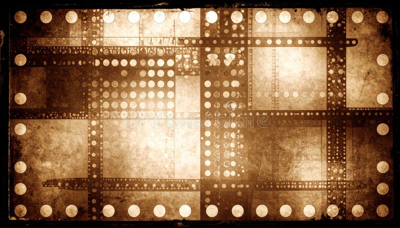 Distressed Sepia Abstract Background with Grid and Perforated Circles ...