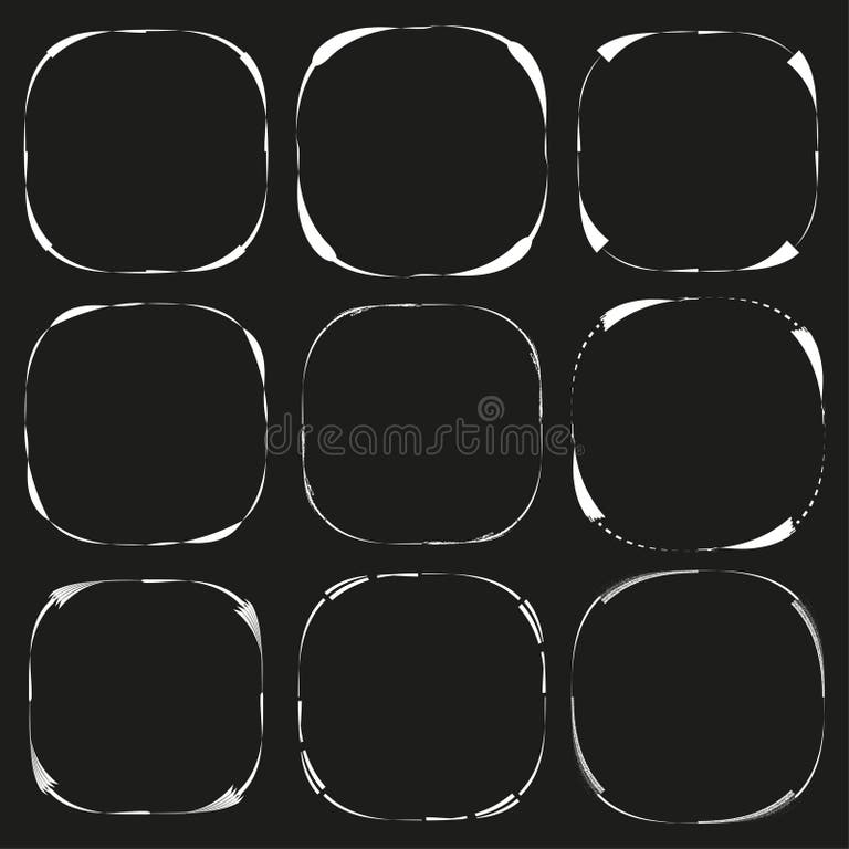 Distressed Square Frames. Grunge Vector Borders. Torn Edge Illustration ...