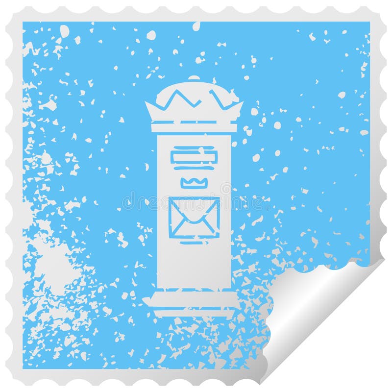 Distressed Square Peeling Sticker Symbol British Post Box Stock Vector ...