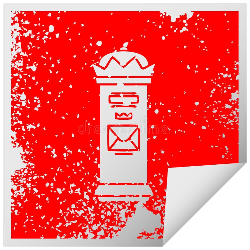 Distressed Square Peeling Sticker Symbol British Post Box Stock Vector ...