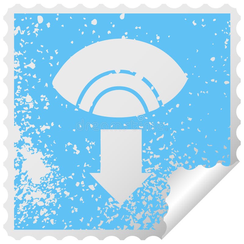 Distressed Square Peeling Sticker Symbol Eye Pointing Down Stock Vector ...