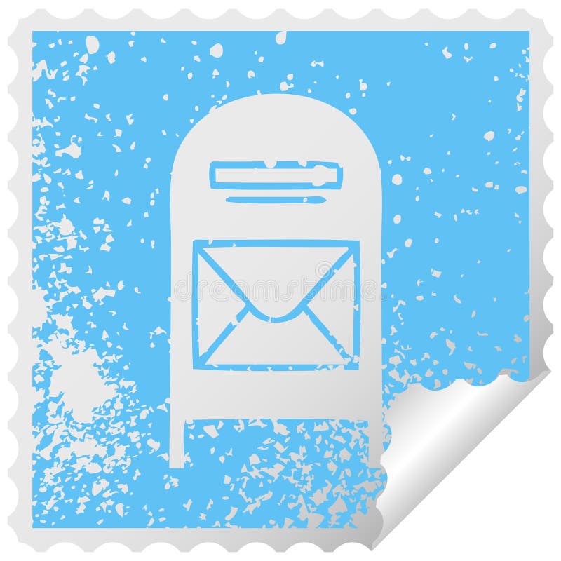 Distressed Square Peeling Sticker Symbol Mail Box Stock Vector ...