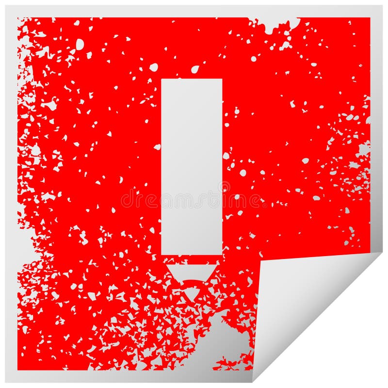 Distressed Square Peeling Sticker Symbol Red Pencil Stock Vector ...