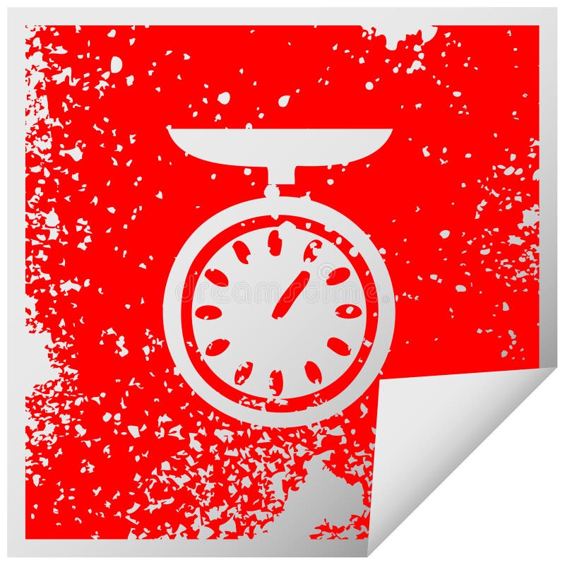 Distressed Square Peeling Sticker Symbol Weighing Scale Stock Vector ...