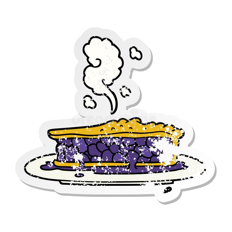 Distressed Sticker of a Cartoon Blueberry Pie Stock Vector ...