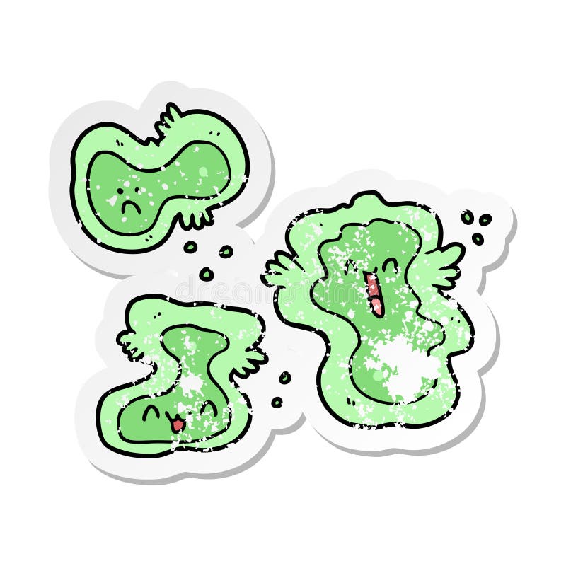 Distressed Sticker of a Cartoon Cells Stock Vector - Illustration of ...