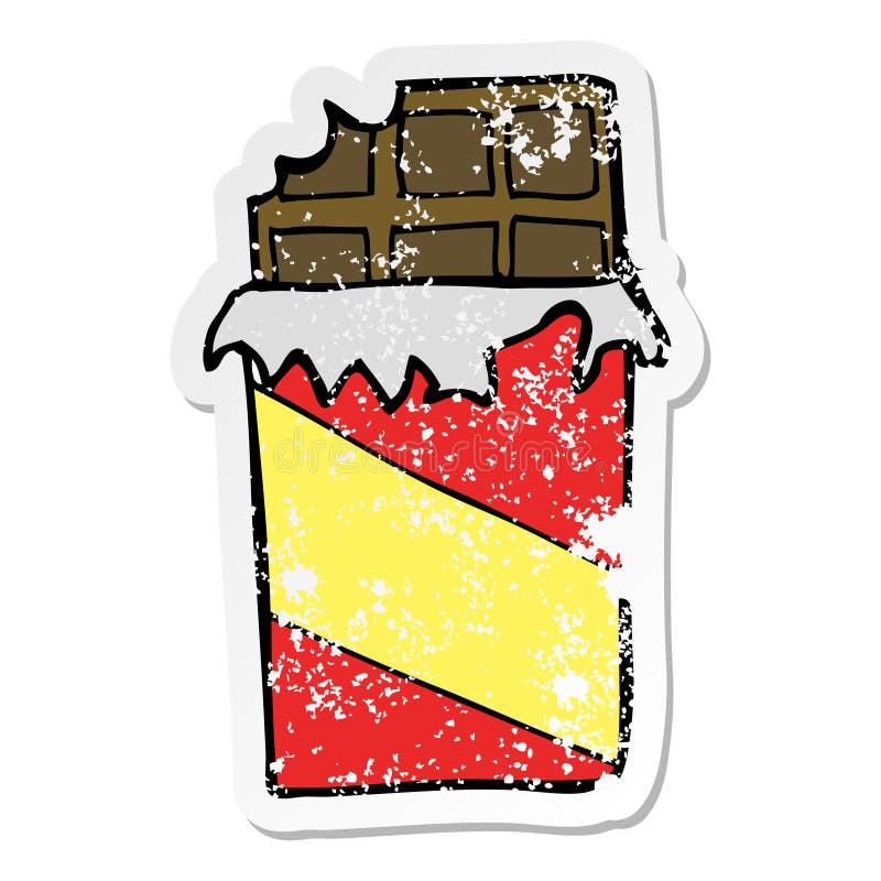 Distressed Sticker of a Cartoon Chocolate Bar Stock Vector ...