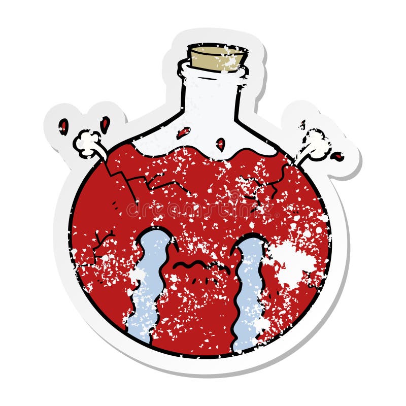 Distressed Sticker of a Cartoon Cracking Potion Stock Vector ...