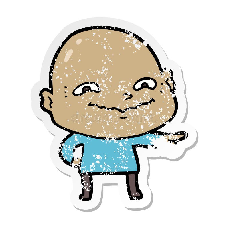 Distressed Sticker of a Cartoon Creepy Guy Stock Vector - Illustration ...