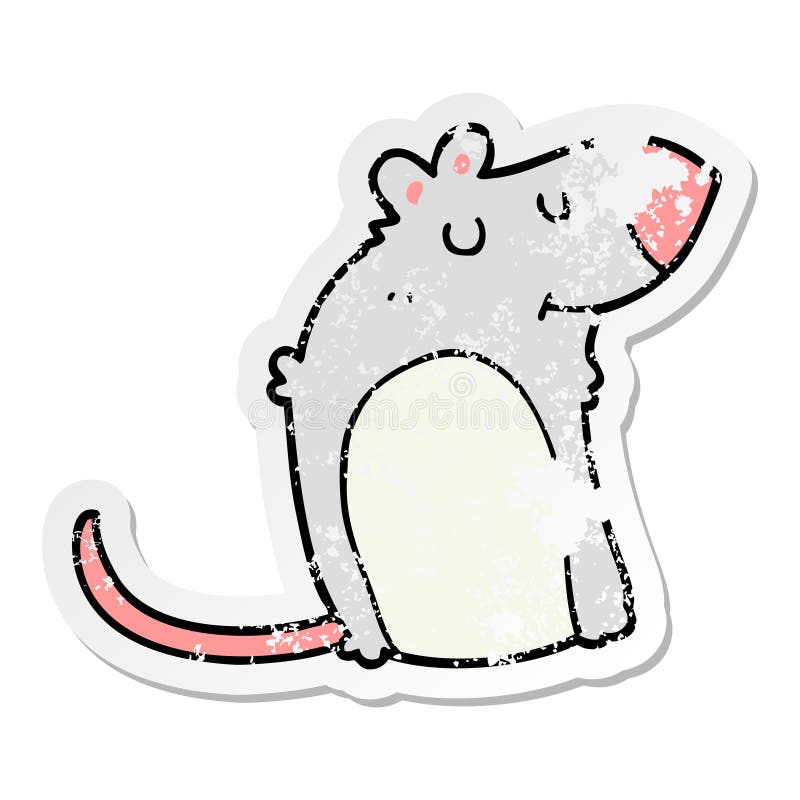 Distressed Sticker of a Cartoon Fat Rat Stock Vector - Illustration of ...
