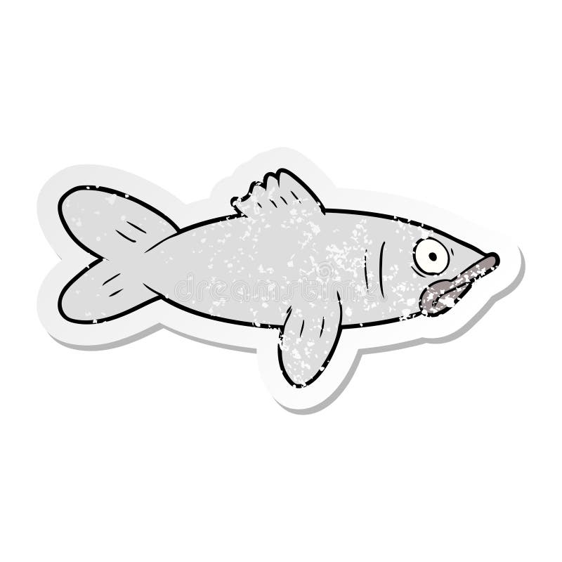 Distressed Sticker of a Cartoon Fish Stock Vector - Illustration of ...